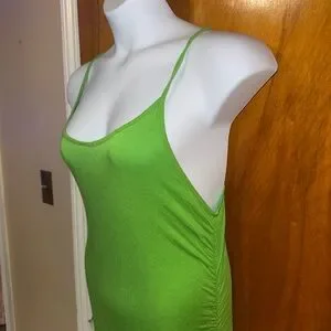 major pressure plustique | Dresses | Vibrant Green Maxi Dress With ...